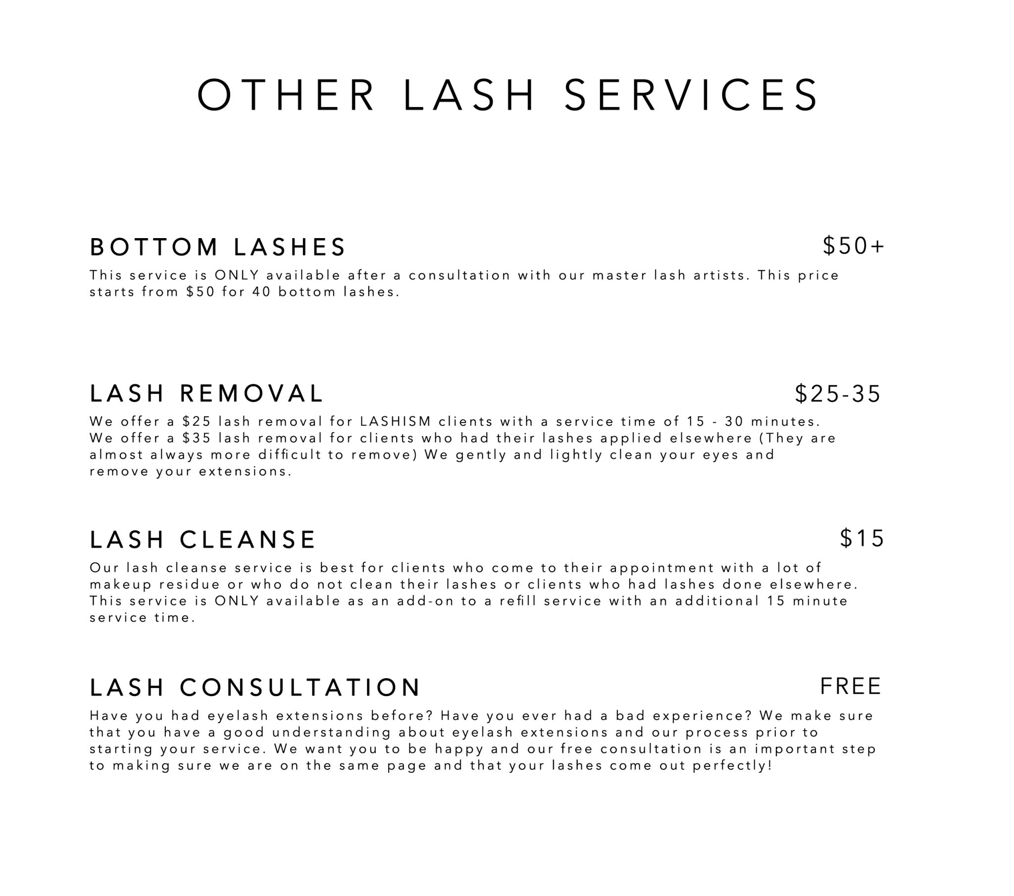 LASHISM Eyelash Extension Design & Menu - Fort Lauderdale
